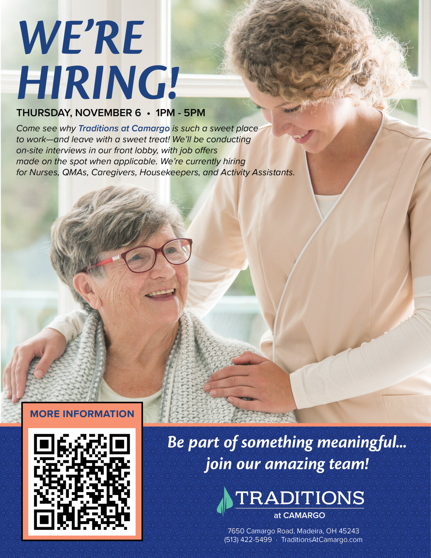 We’re Hiring Join Us For a Job Fair at Traditions at Camargo ...